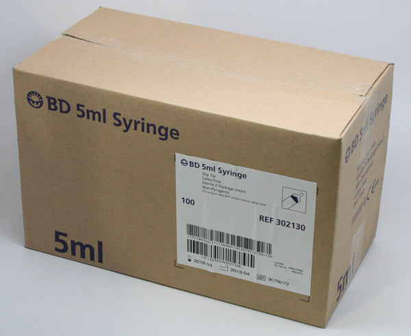 BD 5ml Luer Slip Syringe 100/Box