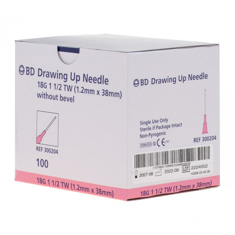 Needles 18G x 38mm Blunt Drawing Up Box/100