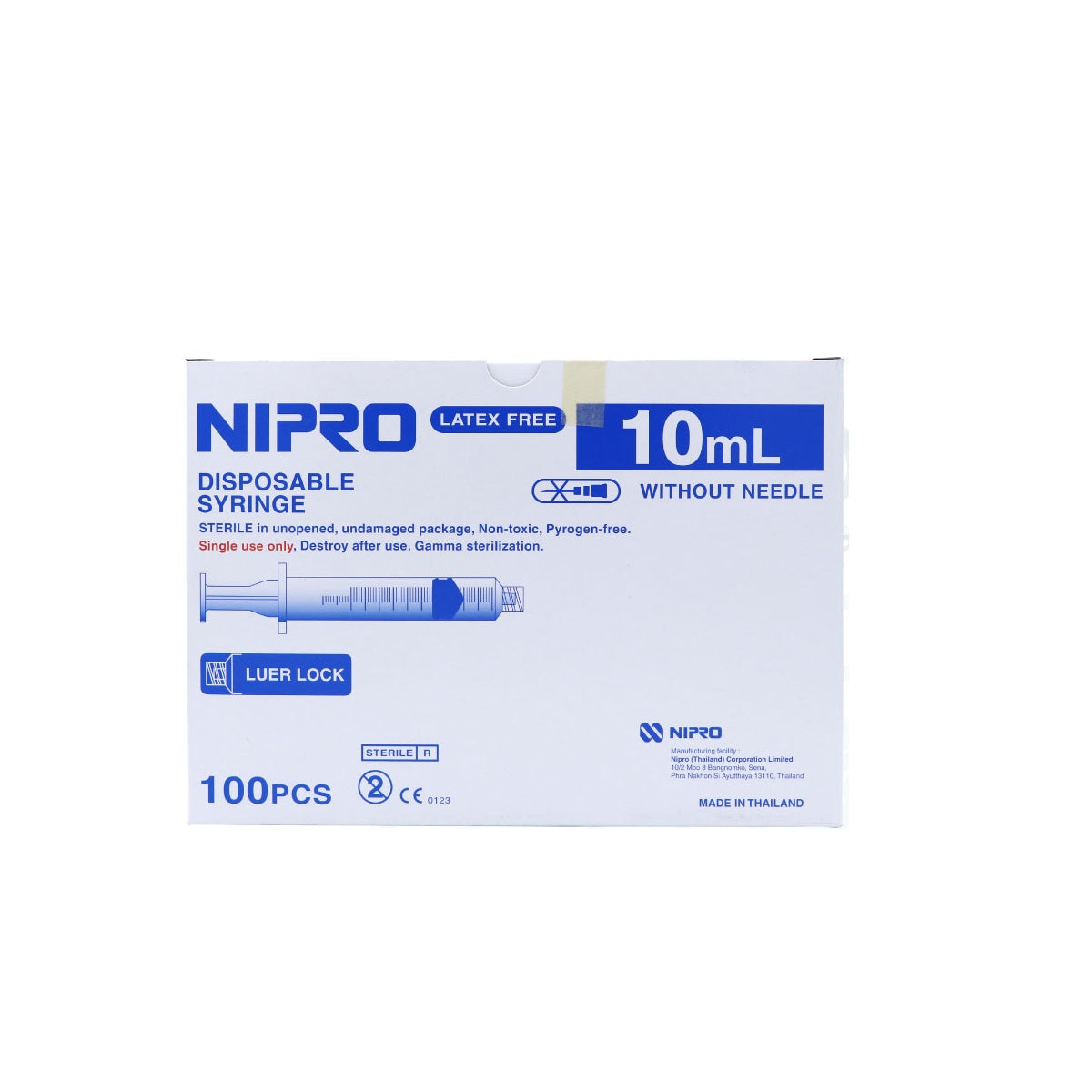 Nipro 10ml Luer Lock Syringe 100/Box