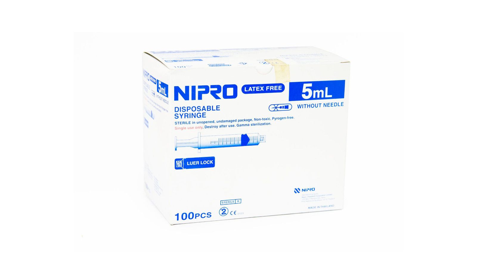 Nipro 5ml Luer Lock Syringe 100/Box