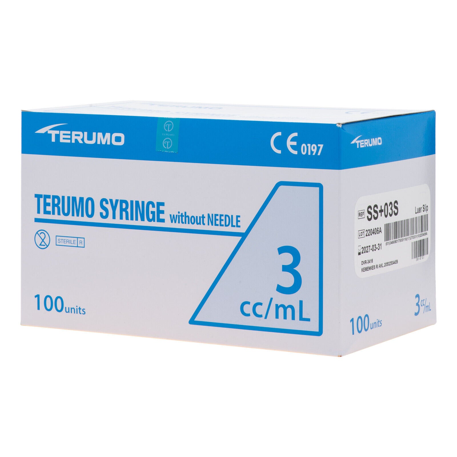 Terumo 3ml Luer Slip Syringe 100/Box